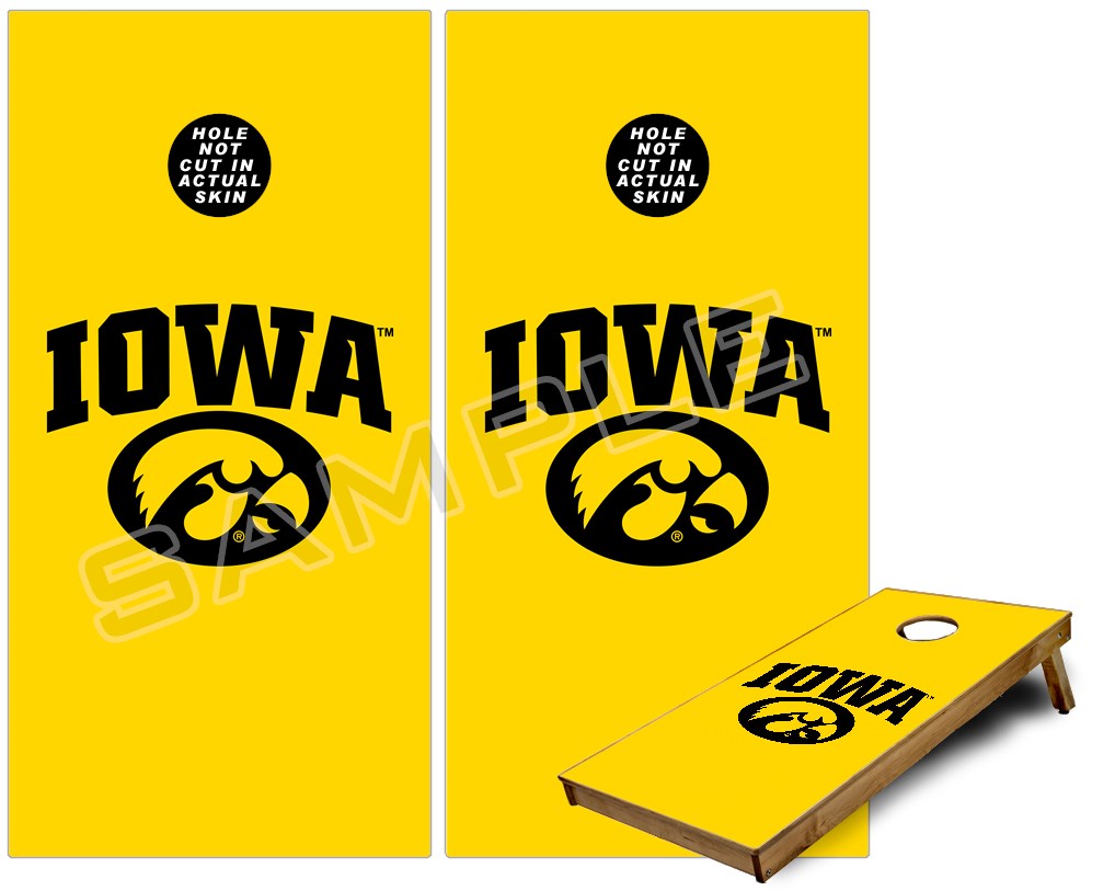 Cornhole Premium Laminated Game Board Skin Wraps Iowa Hawkeyes ...
