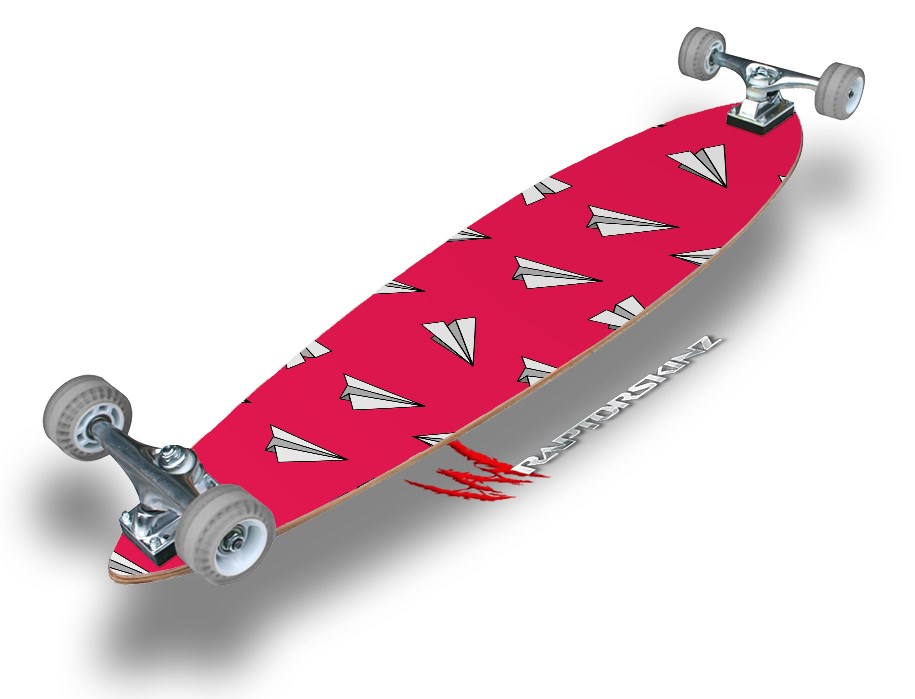 Longboard Skins Paper Planes Rasberry | uSkins