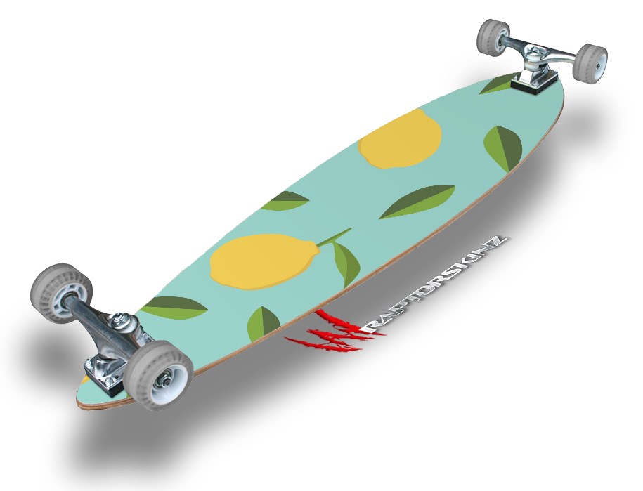 Longboard Skins Lemon Leaves Light Blue | uSkins