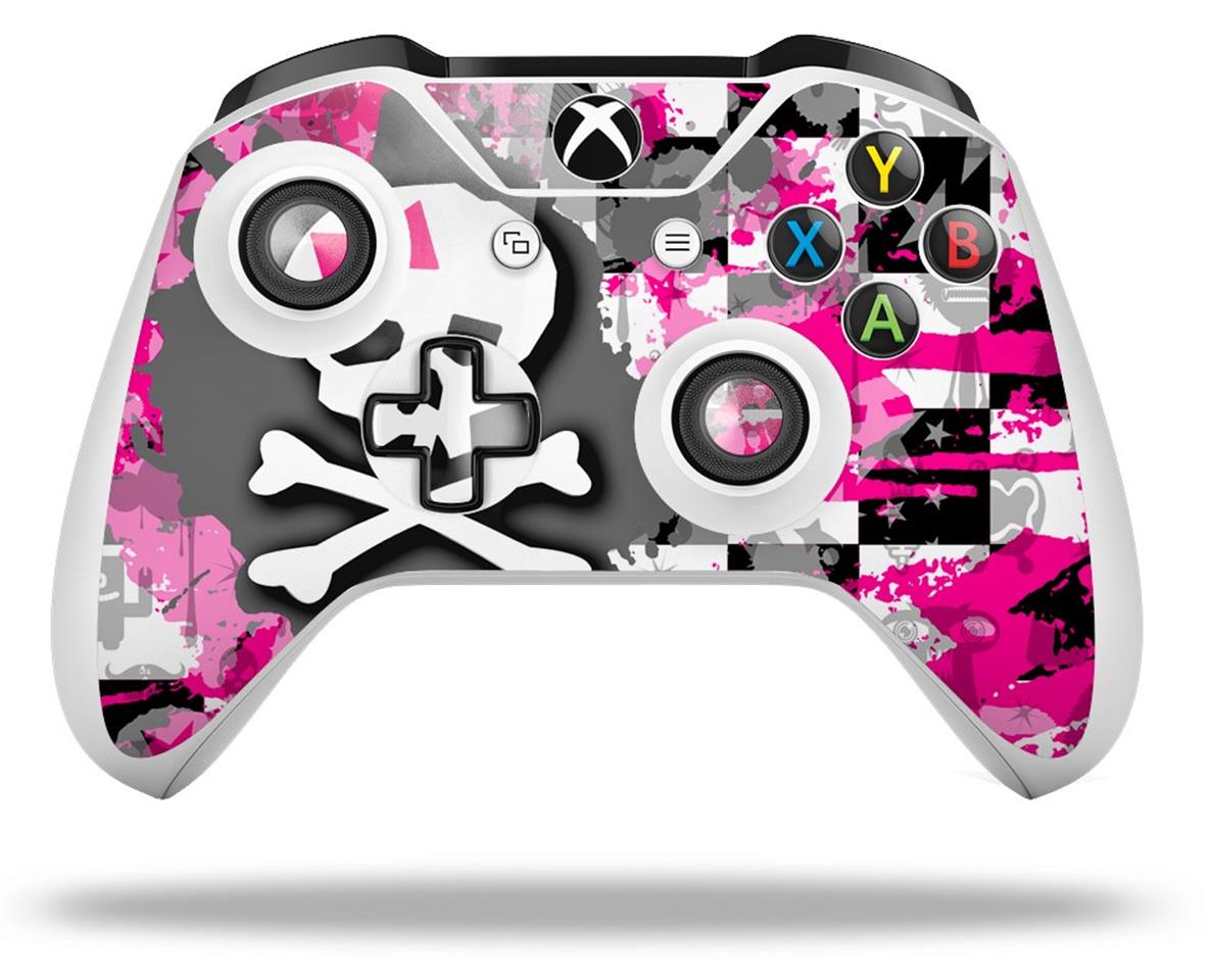 XBOX One X and One S Wireless Controller Skins Girly Pink Bow Skull ...