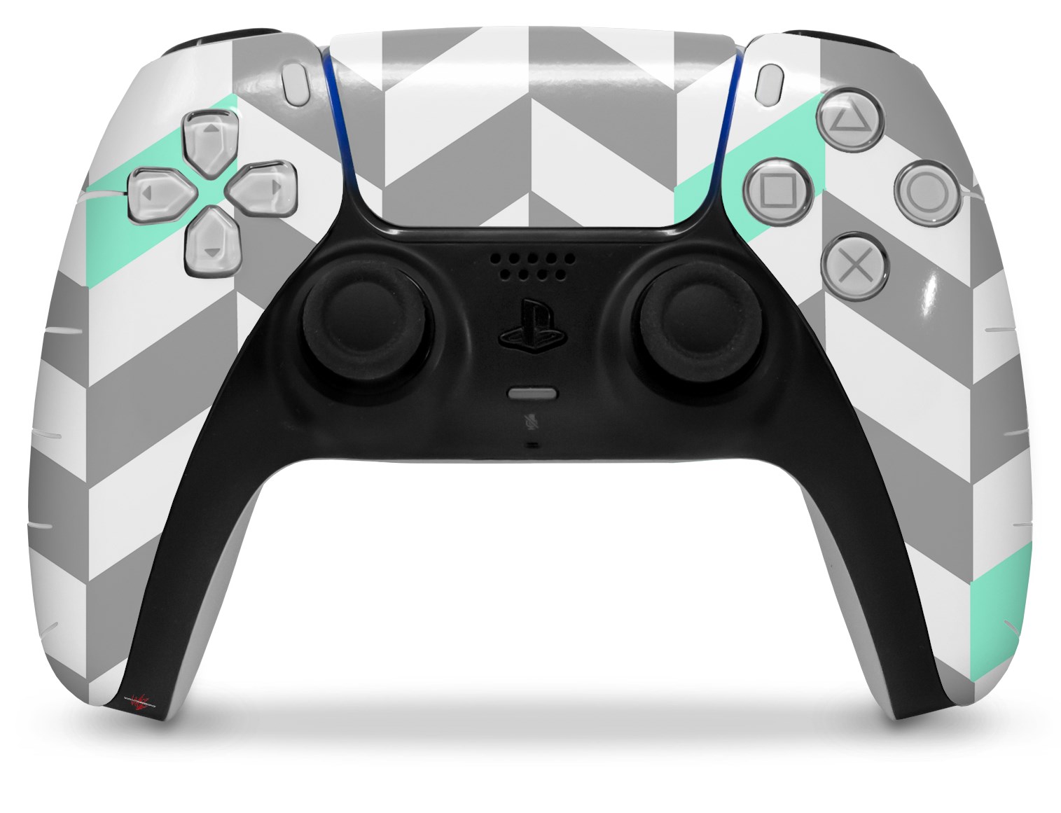 Sony PS5 Controller Skins Chevrons Gray And Seafoam | uSkins