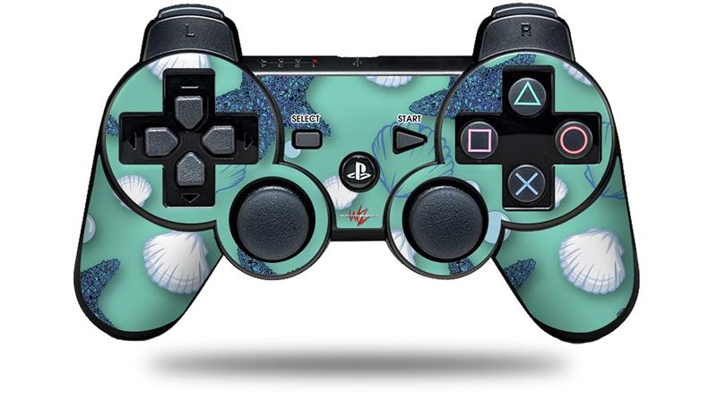 Sony PS3 Controller Skins Starfish and Sea Shells Seafoam Green | uSkins