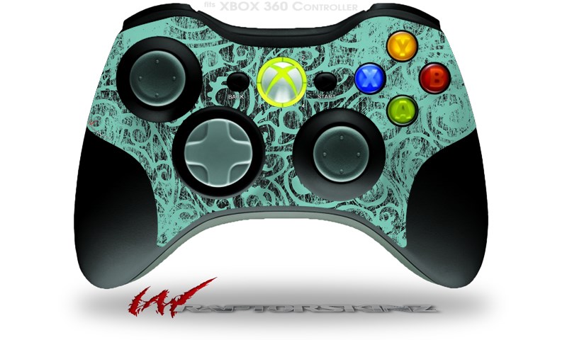 XBOX 360 Wireless Controller Skins Folder Doodles Seafoam Green | uSkins