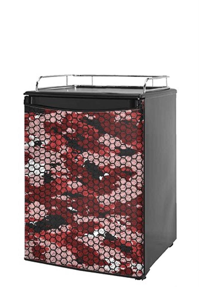 Kegerator And Fridge Skins Hex Mesh Camo 01 Red Uskins